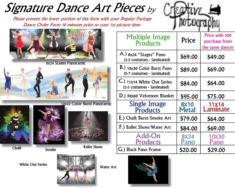 Dance Studio Photography Packages